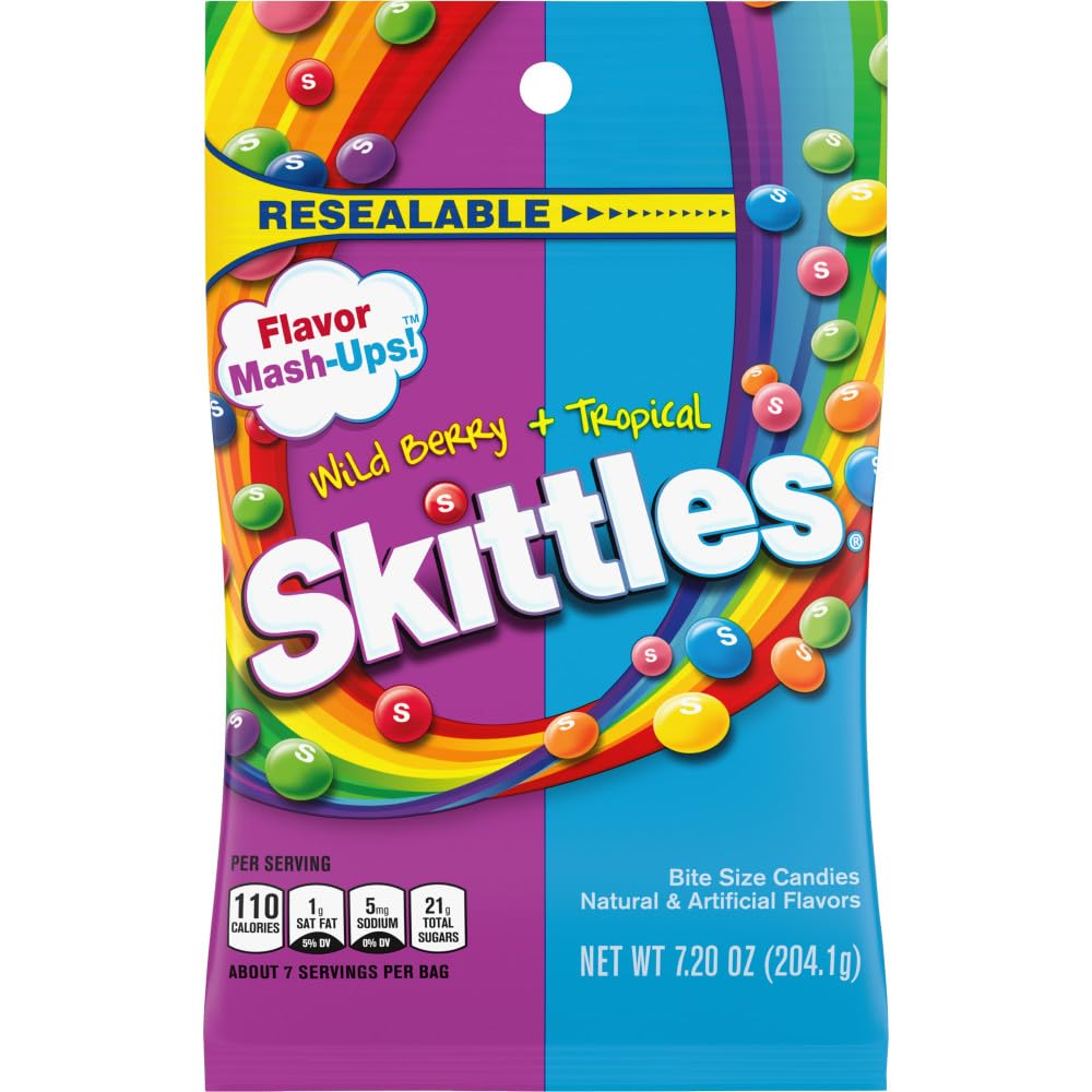 Skittles 7.20 Oz Peg Bag Flavor Mashup Berry/Tropical | Long Island ...
