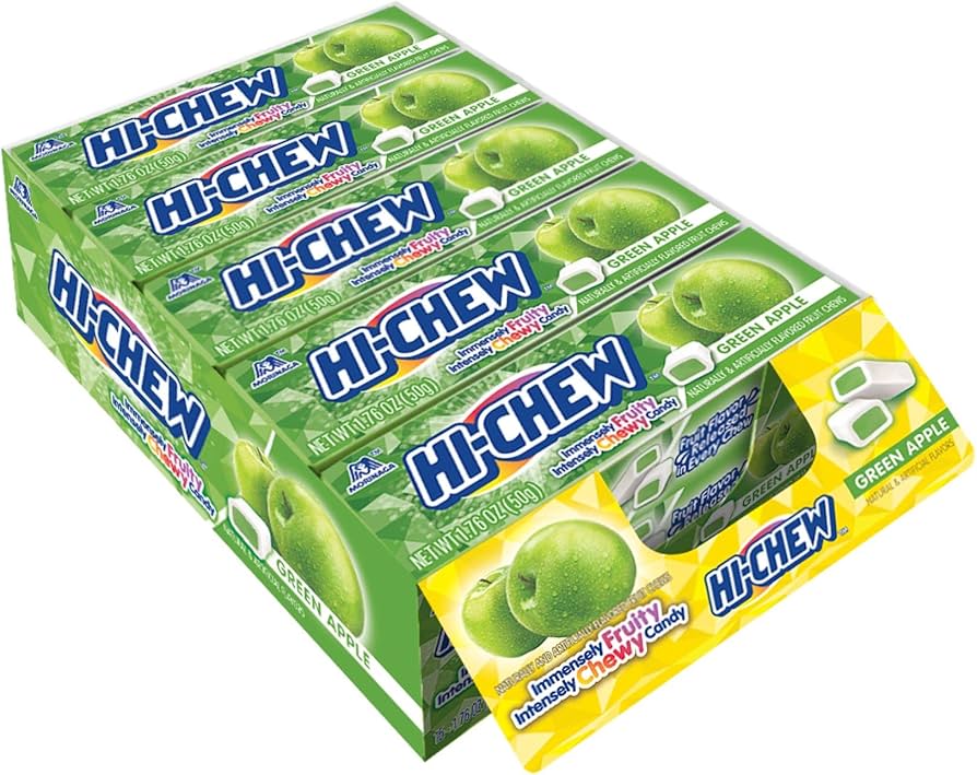 Hi Chew 15 Ct 1.76 Oz Green Apple Gum Tray | Long Island Candy Factory