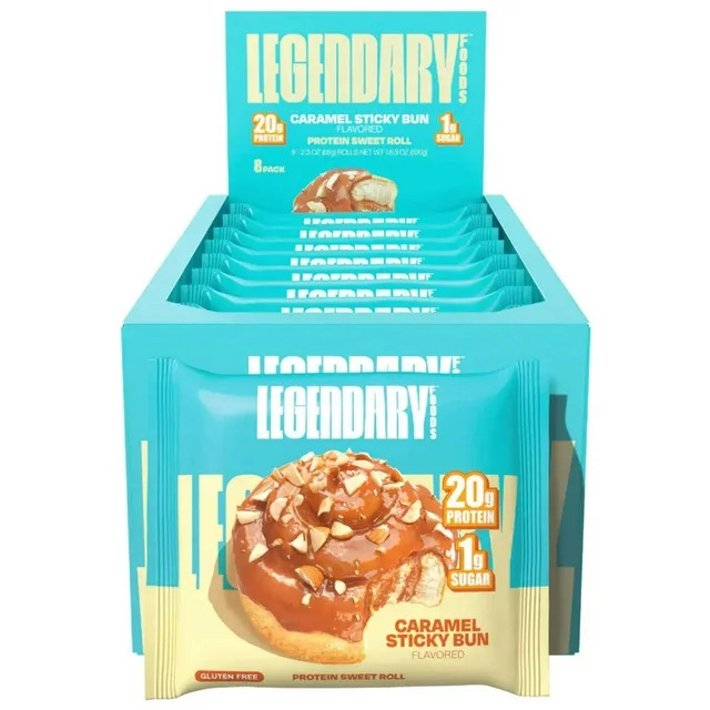 Legendary Protein Sweet Roll Caramel Sticky Bun 2.3 oz 8 ct Tray | Long ...