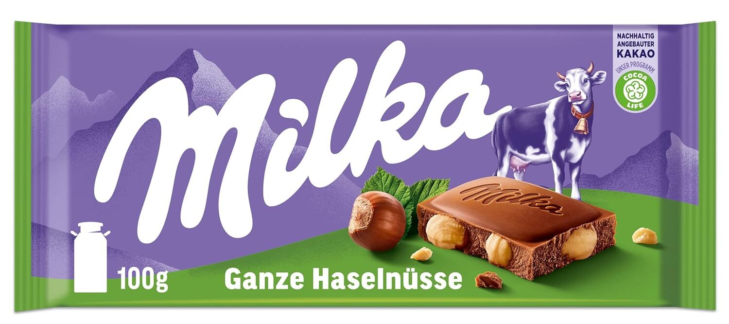 Milka Whole Hazelnut Milk Chocolate Bar SINGLE 3.52 oz | Long Island ...